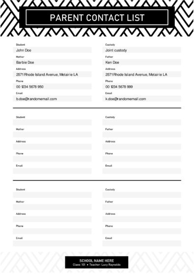 50 Editable Parent Contact Logs (Doc, Excel & PDF)