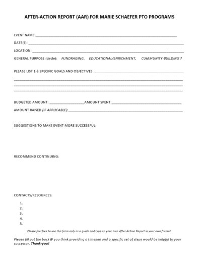 40 Simple After Action Report Templates [+ Examples]