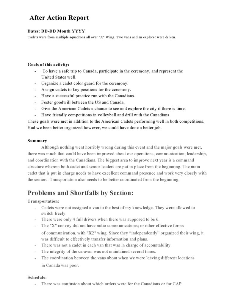 40 Simple After Action Report Templates [+ Examples]