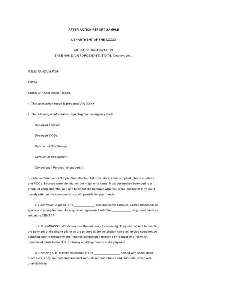 40 Simple After Action Report Templates [+ Examples]