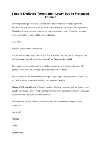 40 Simple Job Abandonment Letters (100% FREE) ᐅ TemplateLab