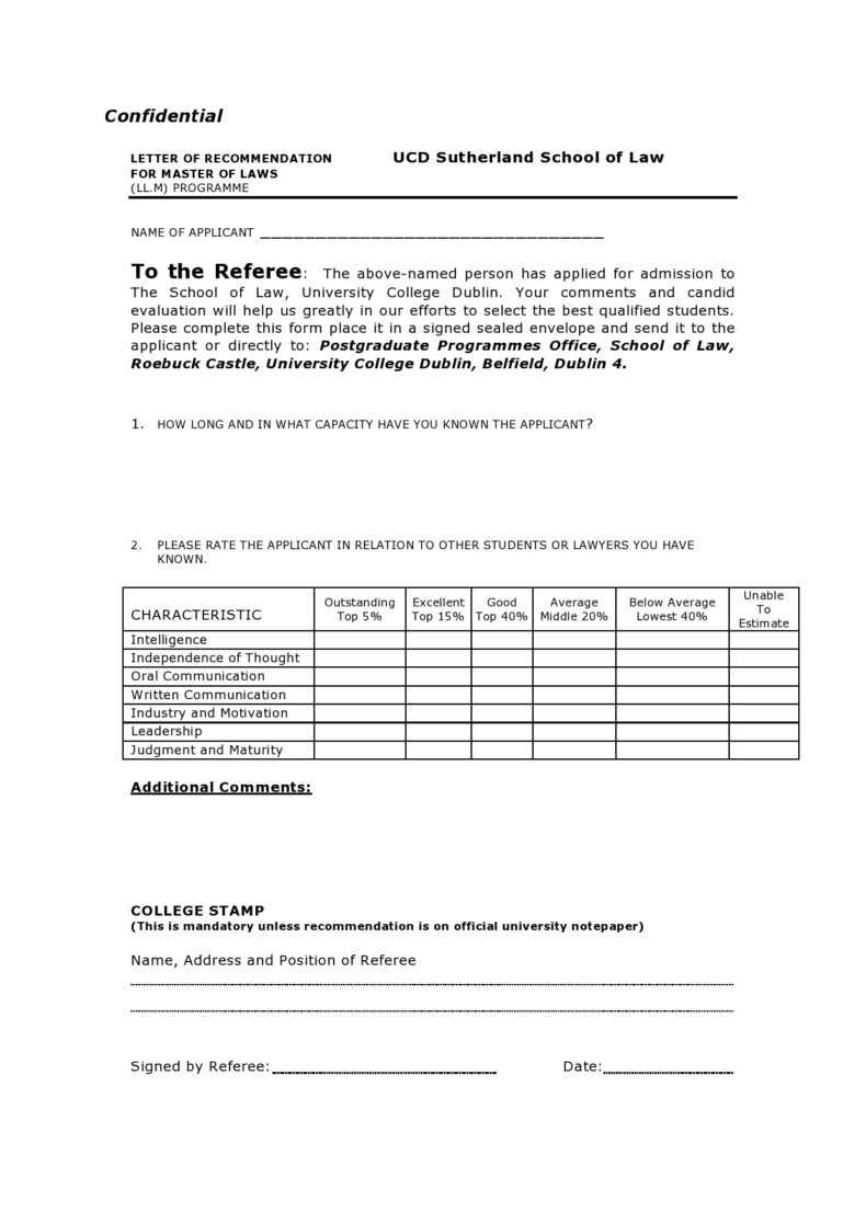 40 Law School Letter of Recommendation Samples [BEST Only]