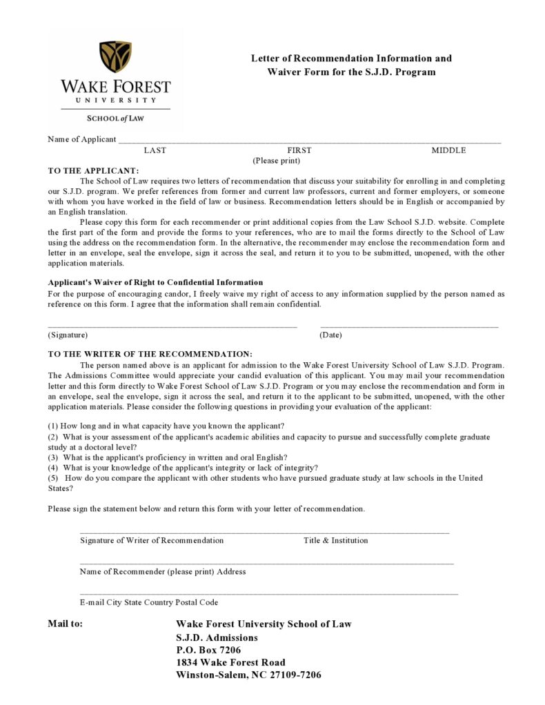 40 Law School Letter of Recommendation Samples [BEST Only]