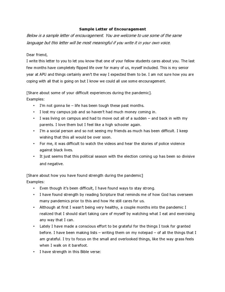 38 Perfect Letter of Encouragement Templates (FREE)