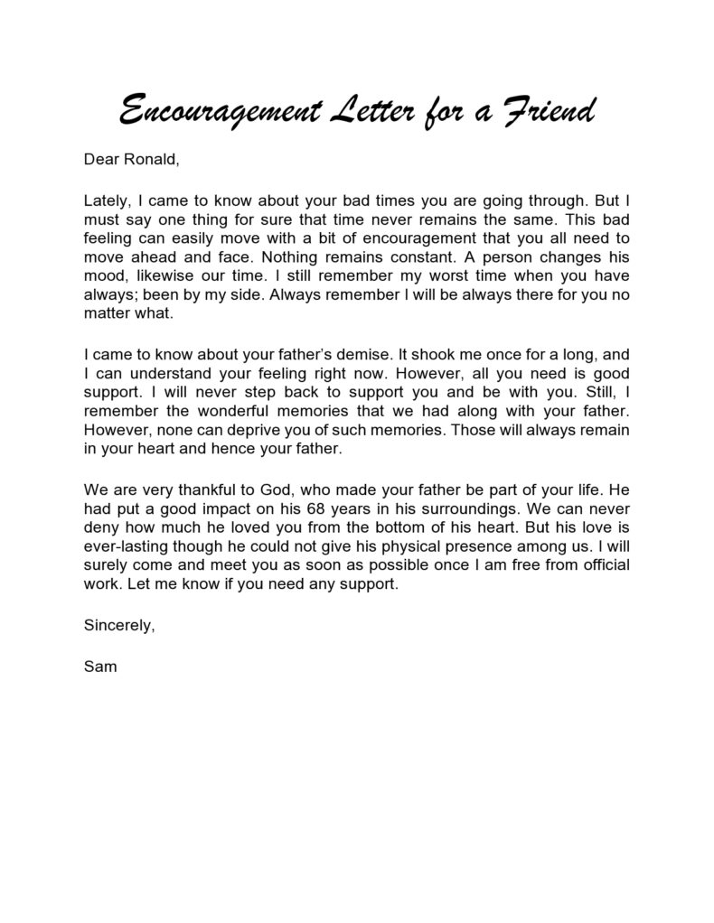 38 Perfect Letter of Encouragement Templates (FREE)