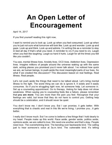 38 Perfect Letter of Encouragement Templates (FREE)