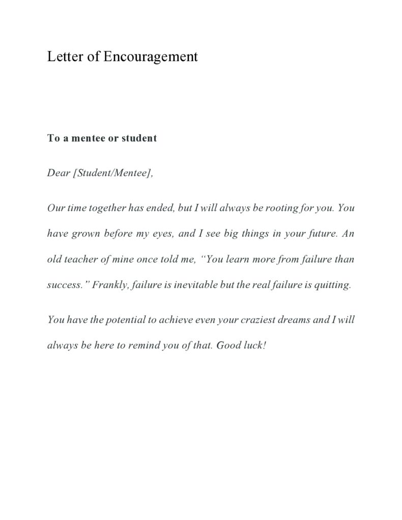 38 Perfect Letter of Encouragement Templates (FREE)