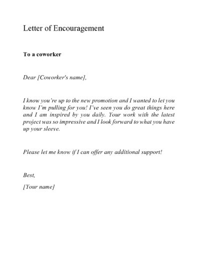 38 Perfect Letter of Encouragement Templates (FREE)