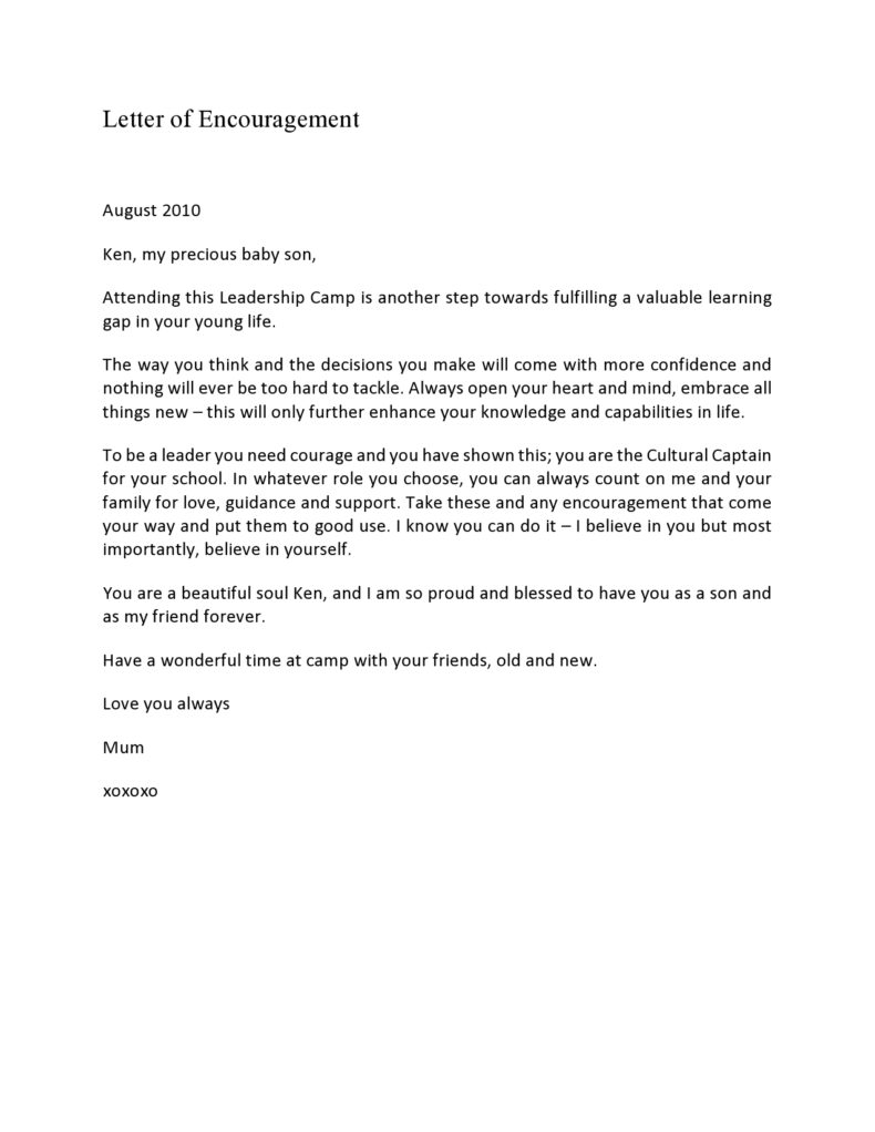 38 Perfect Letter of Encouragement Templates (FREE)