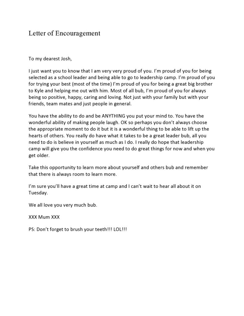 38 Perfect Letter of Encouragement Templates (FREE)