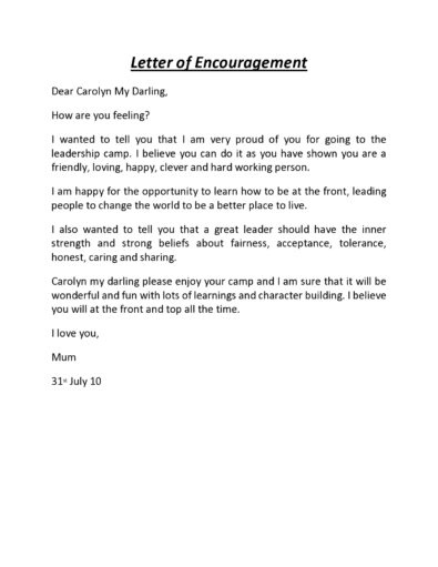 38 Perfect Letter of Encouragement Templates (FREE)