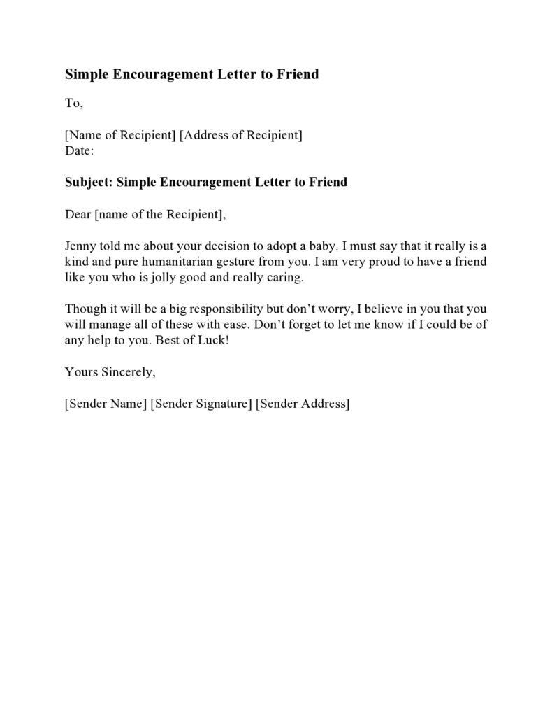 38 Perfect Letter of Encouragement Templates (FREE)