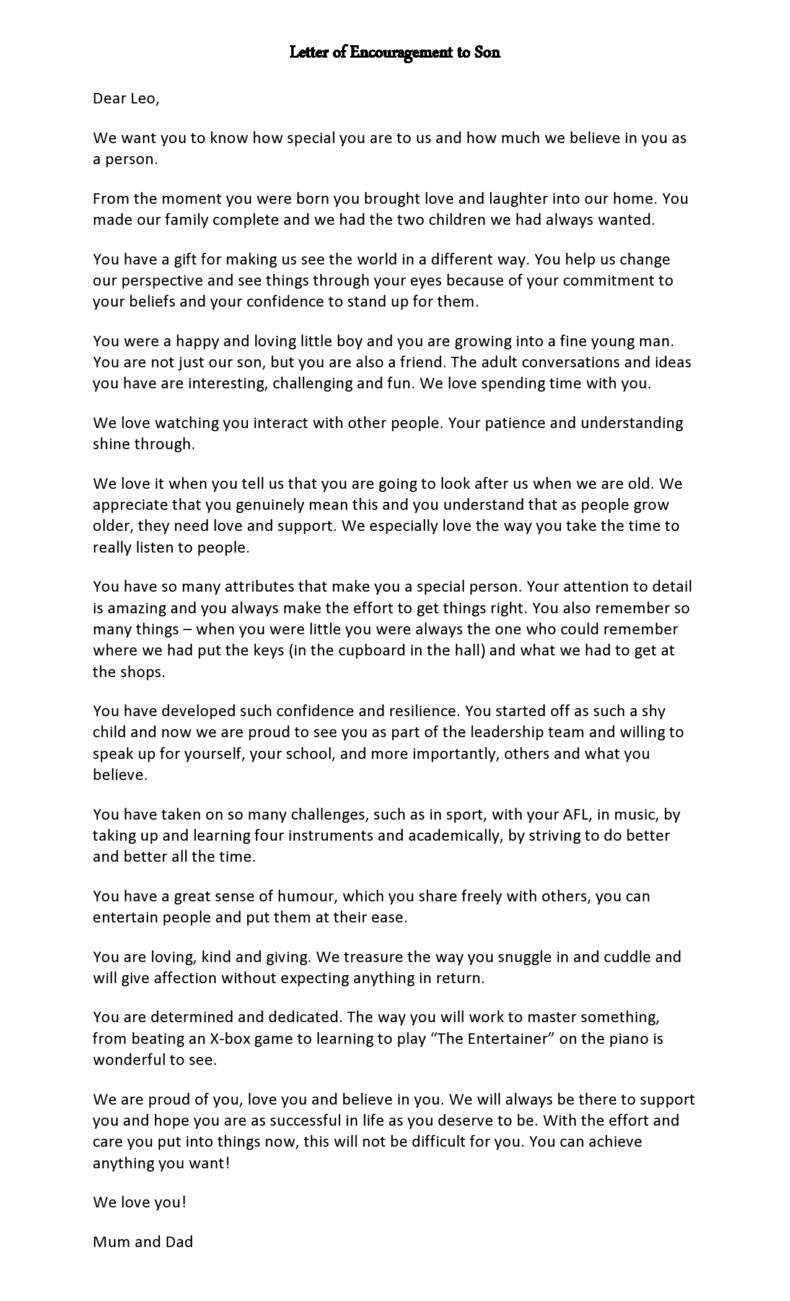 38 Perfect Letter of Encouragement Templates (FREE)