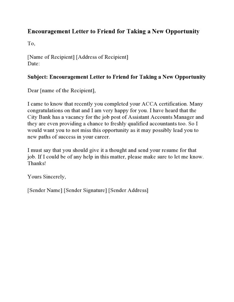 38 Perfect Letter of Encouragement Templates (FREE)