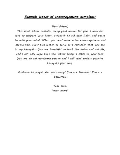 38 Perfect Letter of Encouragement Templates (FREE)