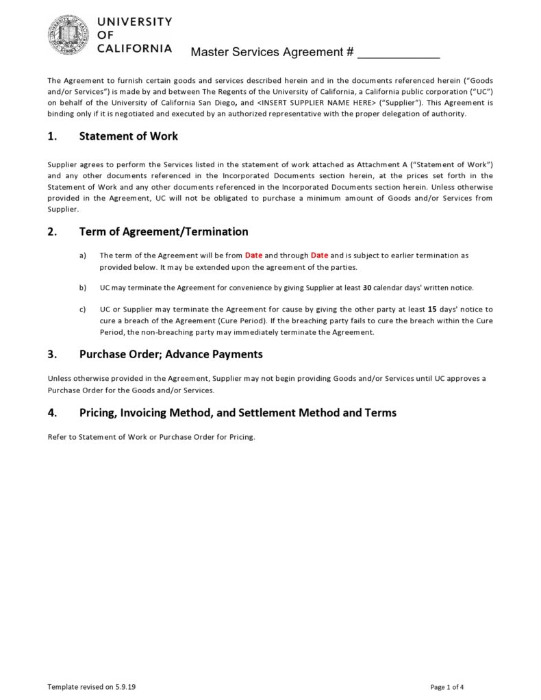 40 Editable Master Service Agreement Templates (MSA)