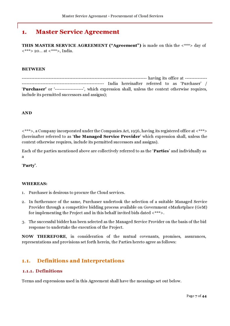 40 Editable Master Service Agreement Templates (MSA)