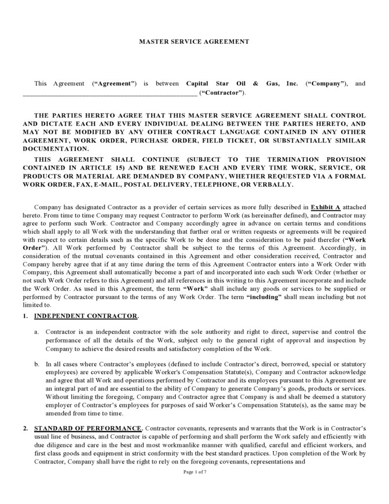 40 Editable Master Service Agreement Templates (MSA)
