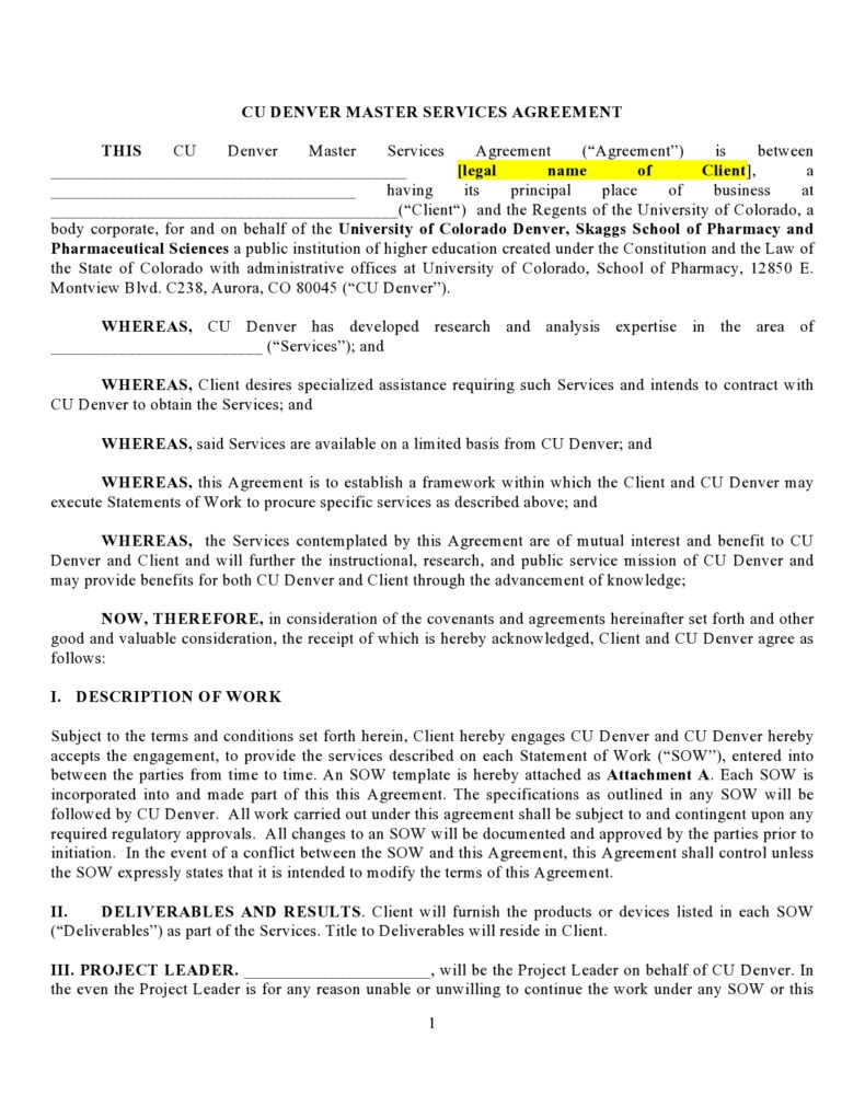 40 Editable Master Service Agreement Templates (MSA)