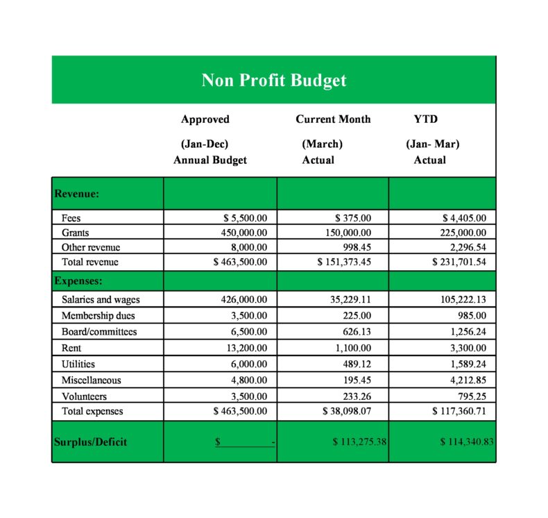 40 Simple Nonprofit Budget Templates [Excel / Word]