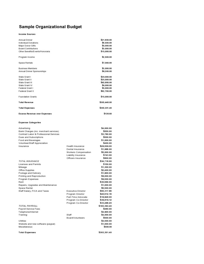 40 Simple Nonprofit Budget Templates [Excel / Word]