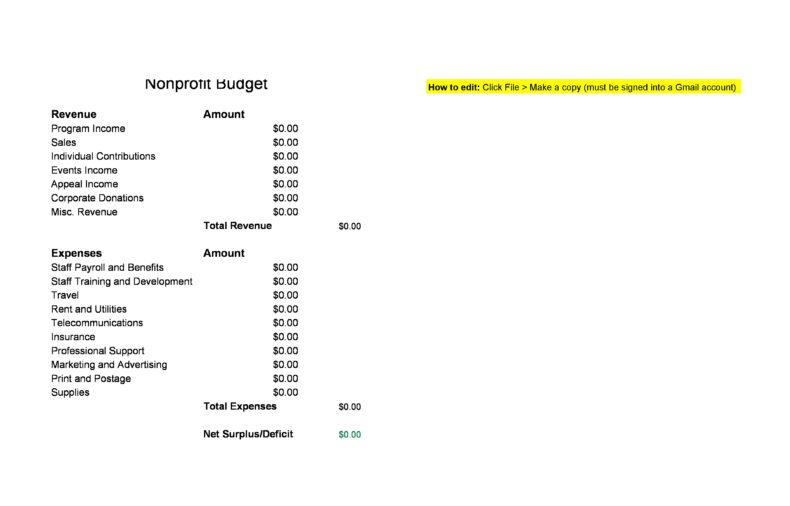 40 Simple Nonprofit Budget Templates [Excel / Word]