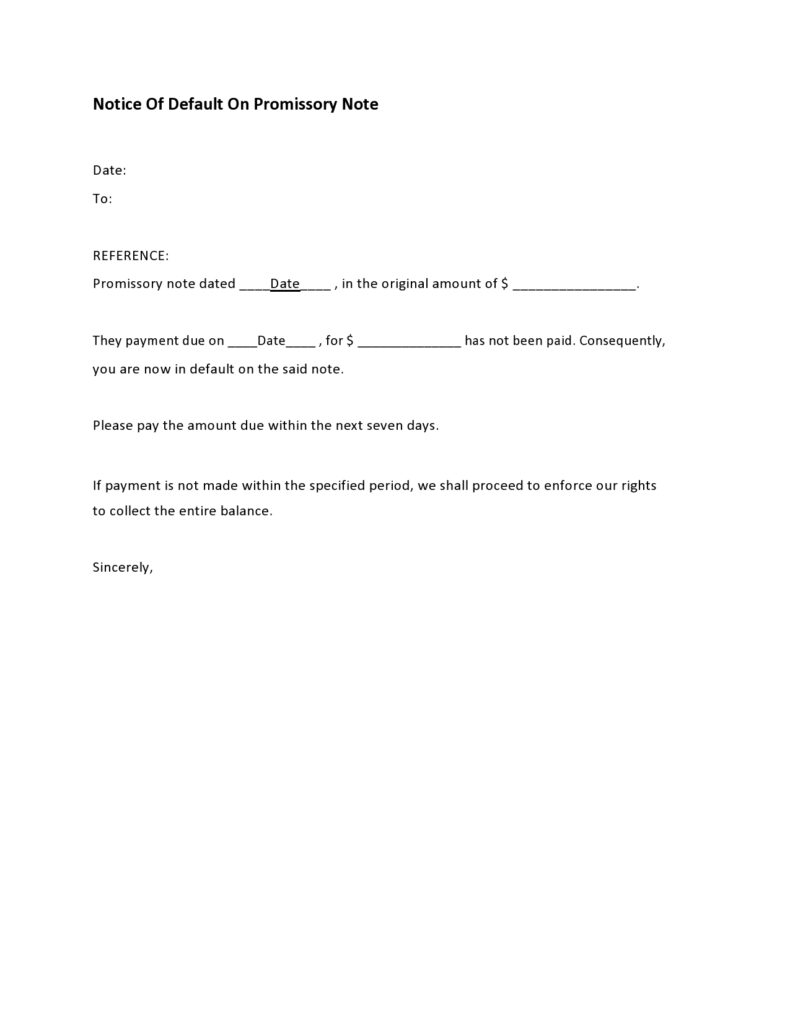 40 Printable Notice of Default Letters [Word] ᐅ TemplateLab