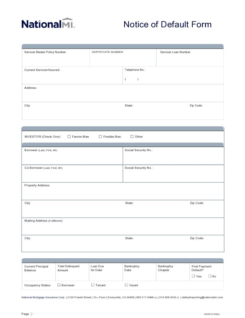 40 Printable Notice of Default Letters [Word] ᐅ TemplateLab