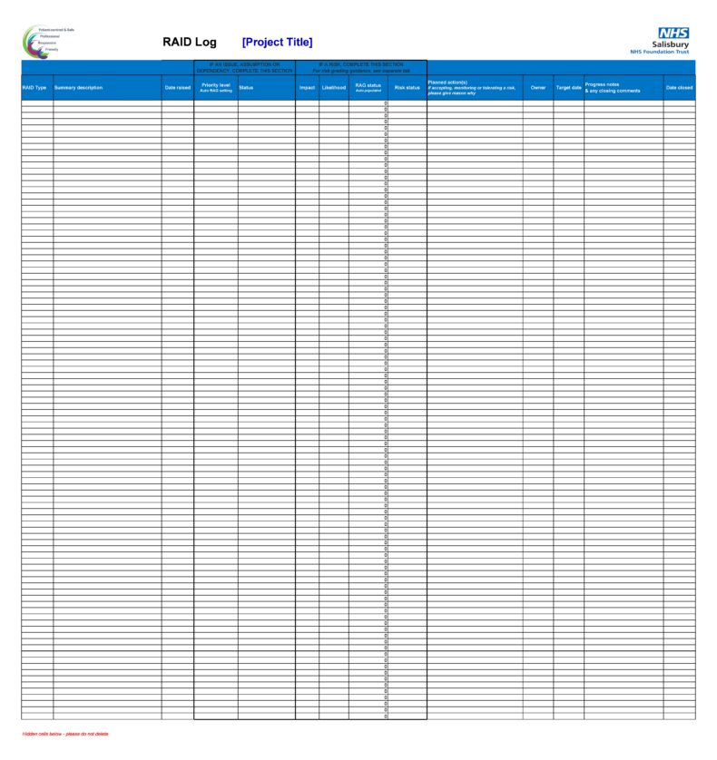 32 Free RAID Log Templates (Trackers / Planners)