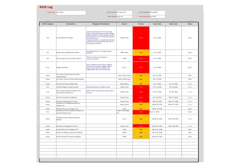 32 Free RAID Log Templates (Trackers / Planners)