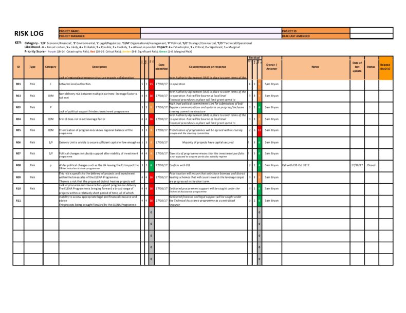 32 Free RAID Log Templates (Trackers / Planners)
