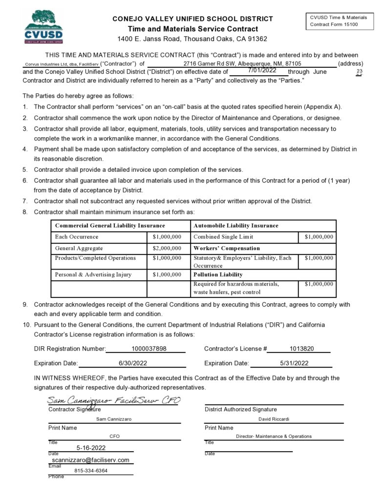 40 Printable Time and Materials Contract Templates [Word]