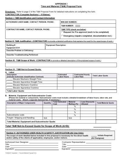 40 Printable Time and Materials Contract Templates [Word]