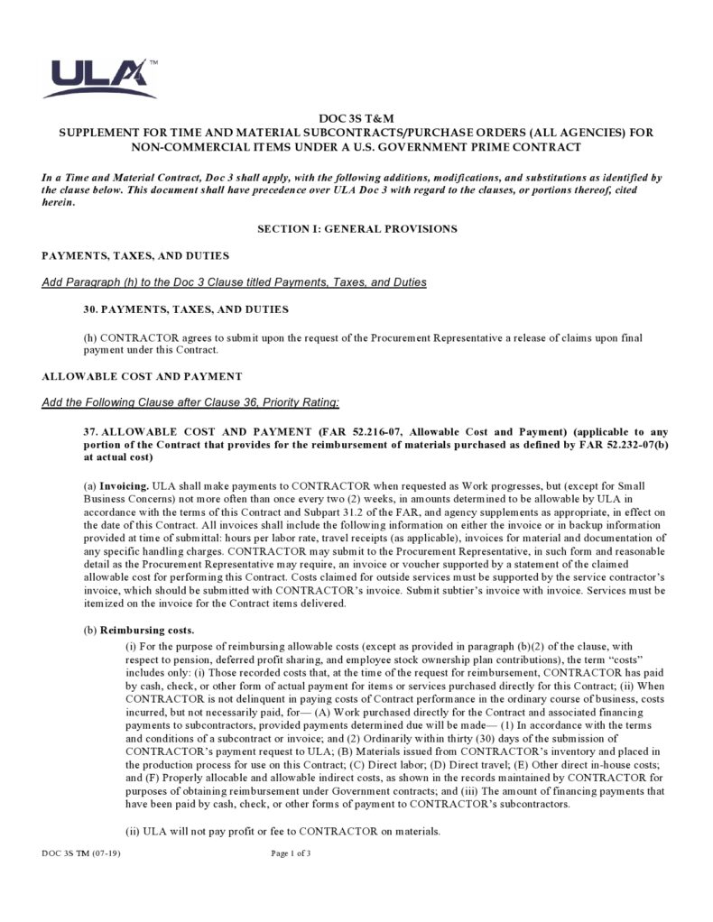 40 Printable Time and Materials Contract Templates [Word]