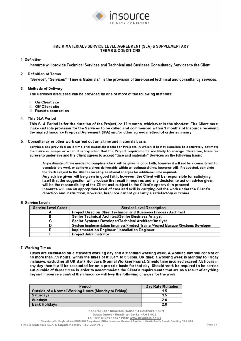 40 Printable Time and Materials Contract Templates [Word]