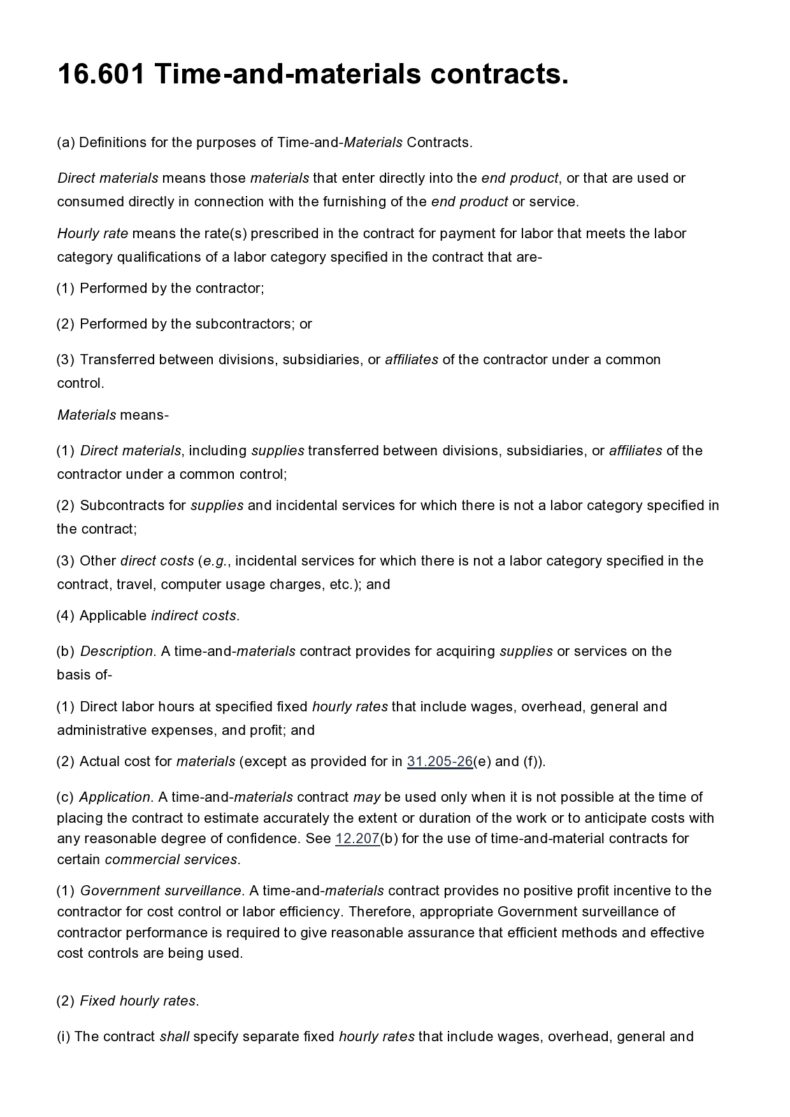 40 Printable Time and Materials Contract Templates [Word]