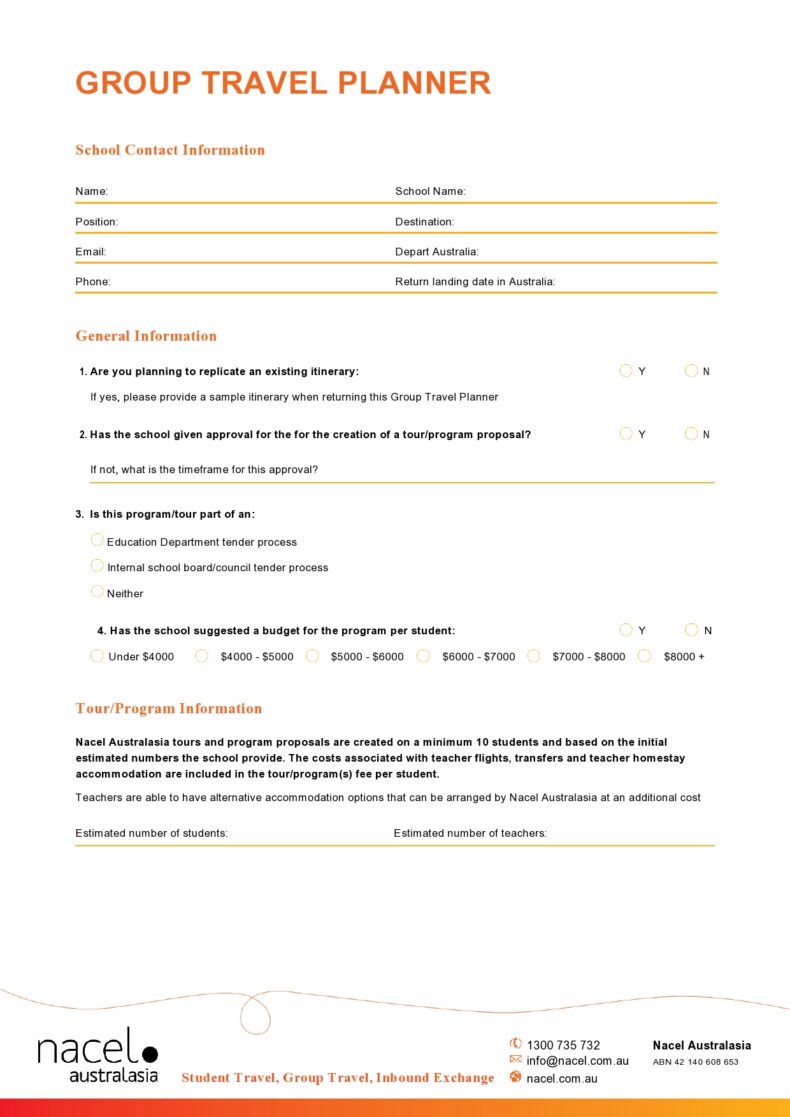 40 Free Travel Planner Templates [Excel, Word, PDF]