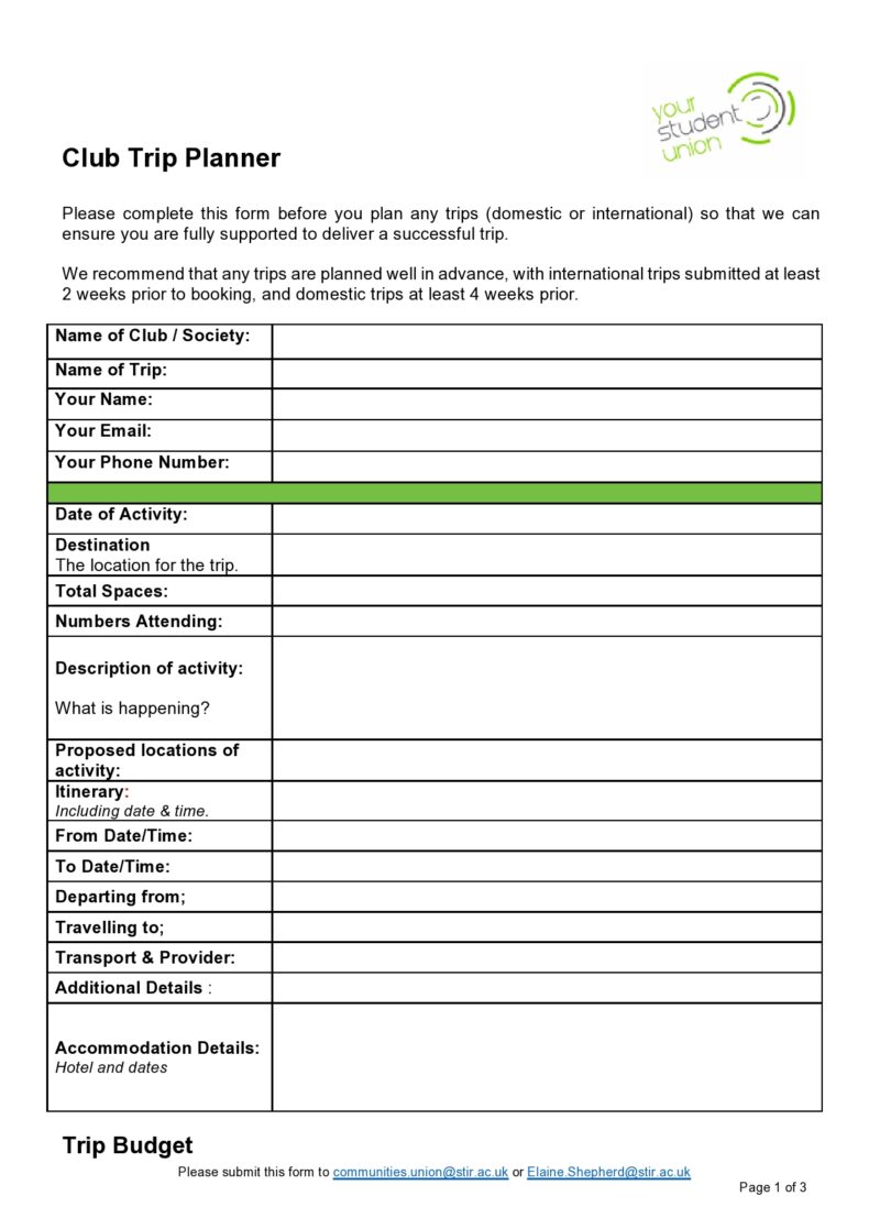 40 Free Travel Planner Templates [Excel, Word, PDF]