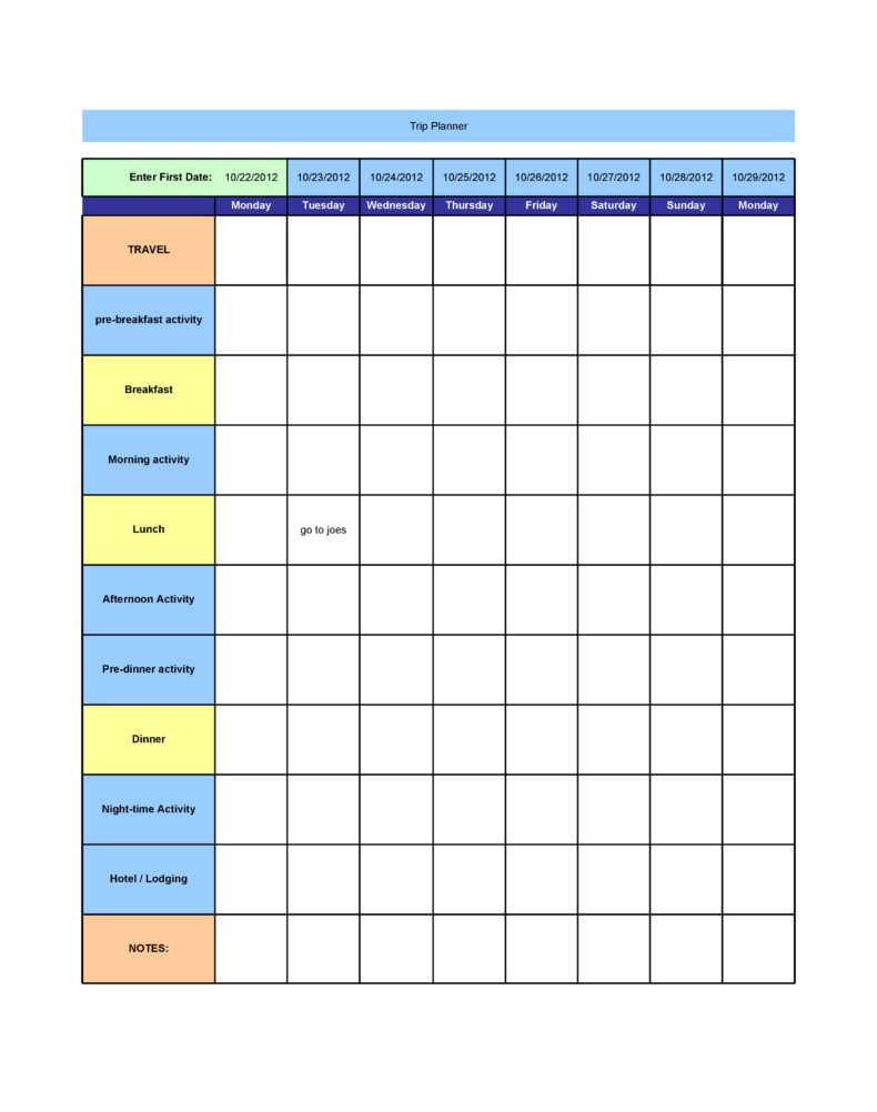 40 Free Travel Planner Templates [Excel, Word, PDF]