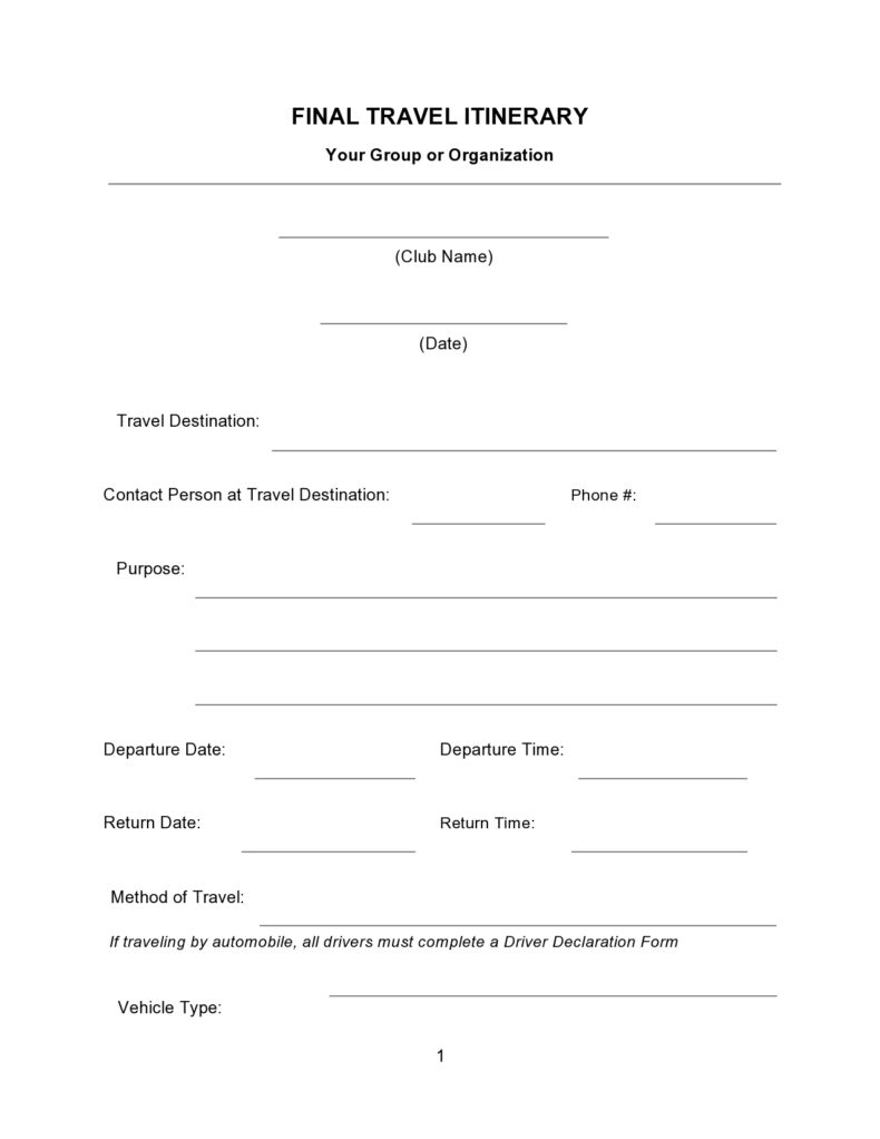 40 Free Travel Planner Templates [Excel, Word, PDF]