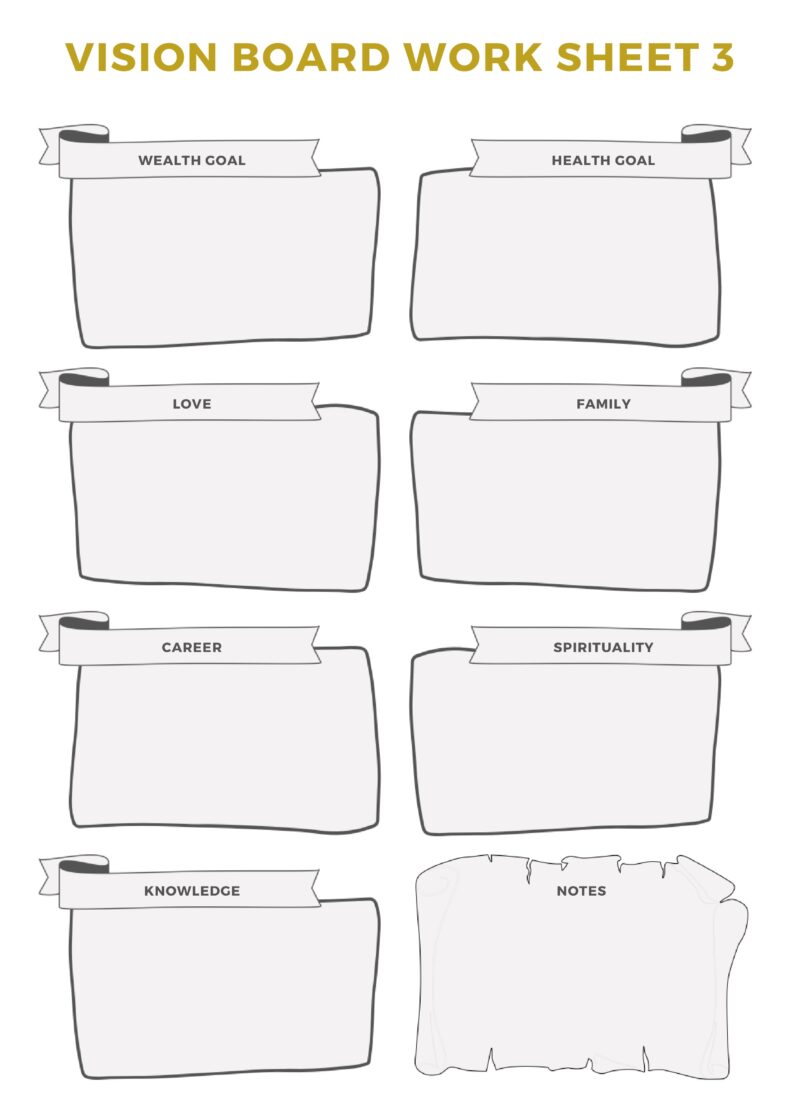 38 Useful Vision Board Templates (Goals & Dreams)