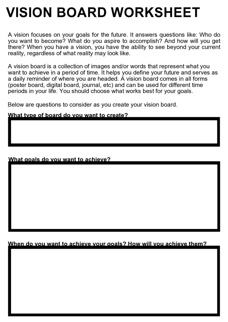 38 Useful Vision Board Templates (Goals & Dreams)