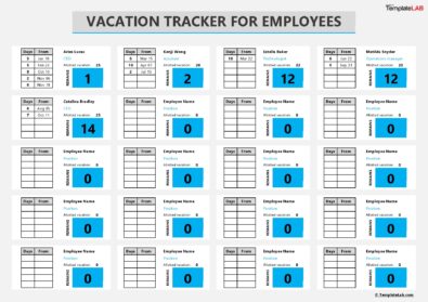 47 Employee Vacation Trackers (Excel & Word) ᐅ TemplateLab