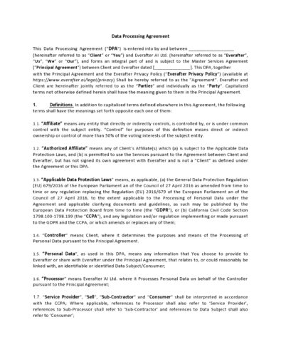 40 Simple DPA Agreements & Contracts ᐅ TemplateLab