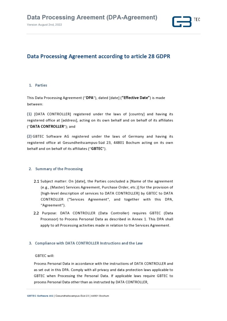 40 Simple DPA Agreements & Contracts ᐅ TemplateLab