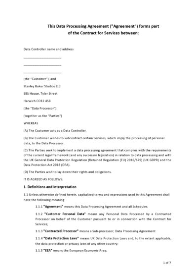 40 Simple DPA Agreements & Contracts ᐅ TemplateLab