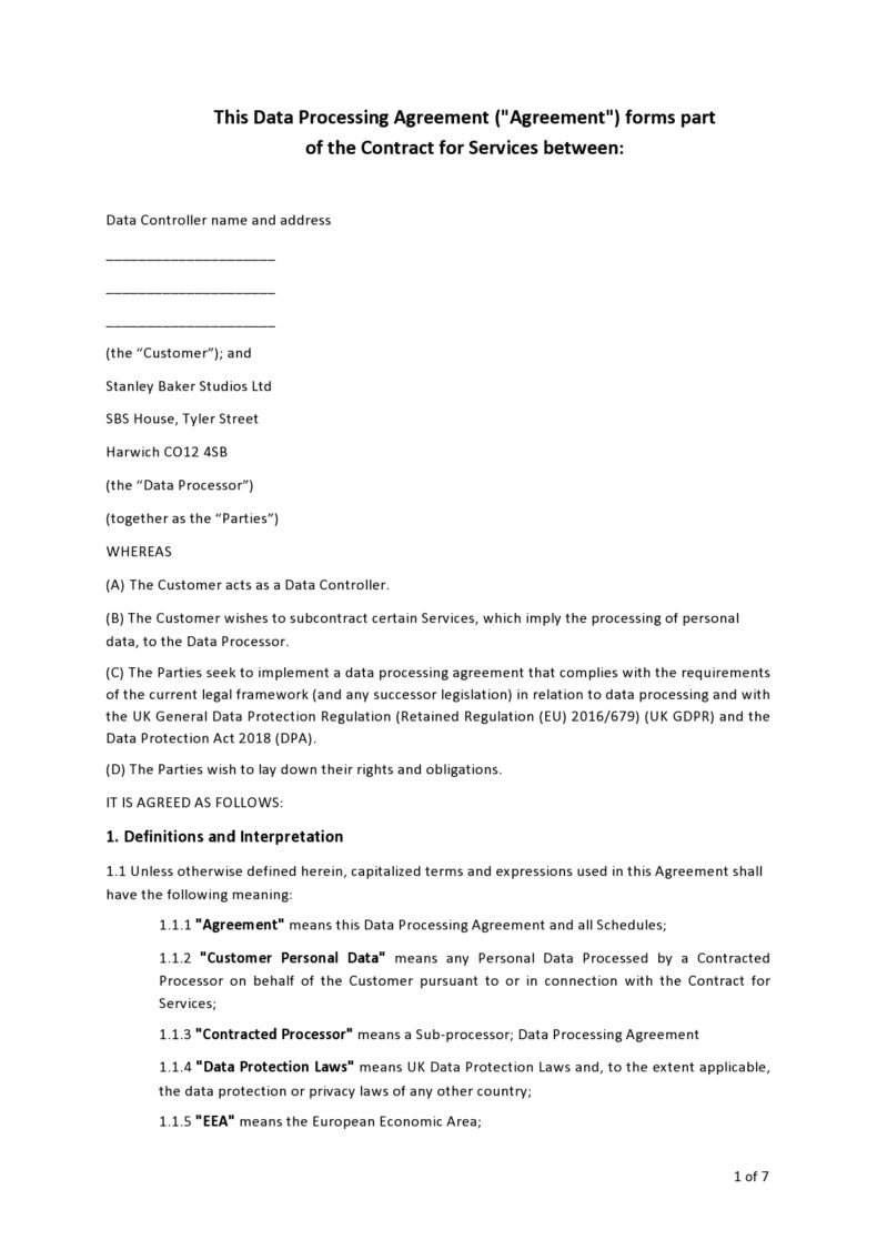 40 Simple DPA Agreements & Contracts ᐅ TemplateLab