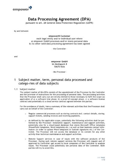 40 Simple DPA Agreements & Contracts ᐅ TemplateLab
