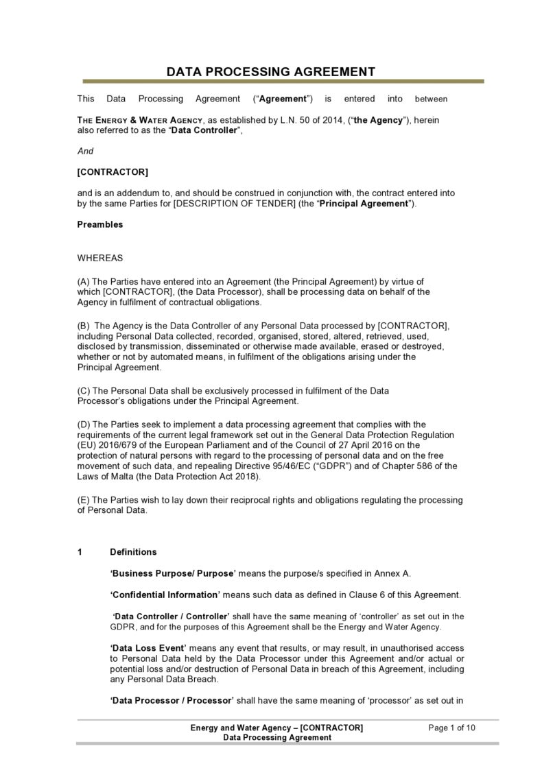 40 Simple DPA Agreements & Contracts ᐅ TemplateLab