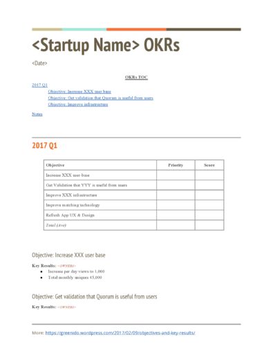 39 Useful OKR Templates (Word, Excel, PowerPoint)